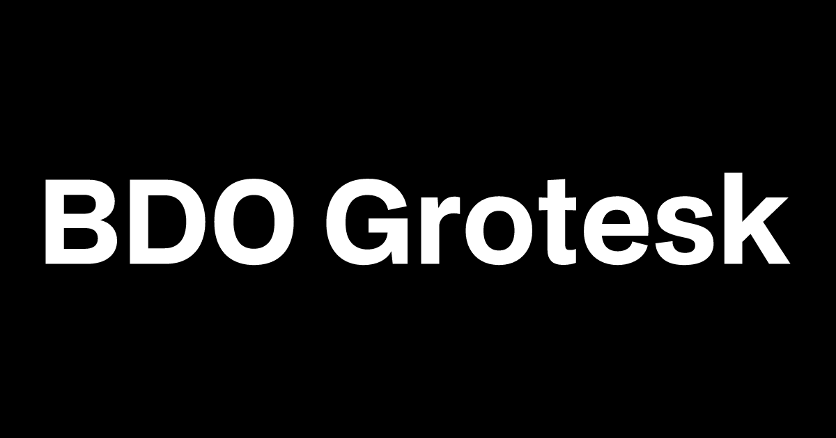 BDO Grotesk Free Font